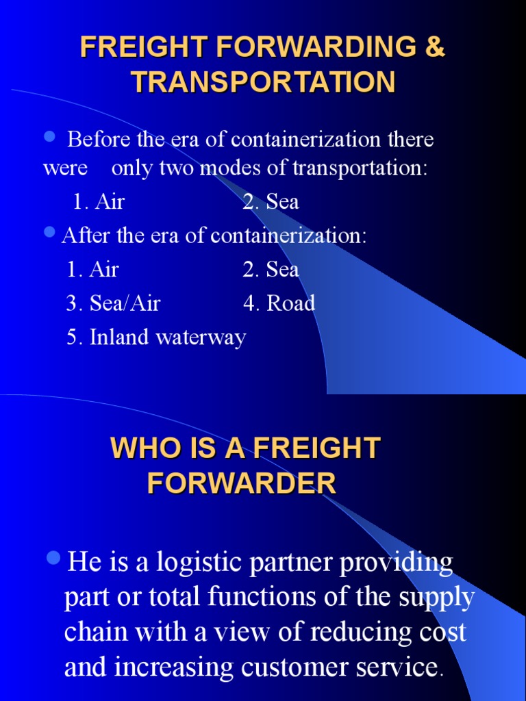 Freight Forwarding & Transportation | PDF | Cargo | Containerization