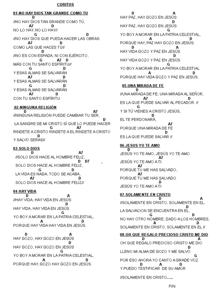 CORITOS | PDF | Cristo (título) | Jesús