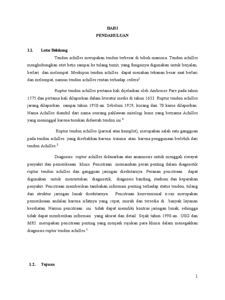 Ruptur Tendon Achilles: Panduan Medis | PDF