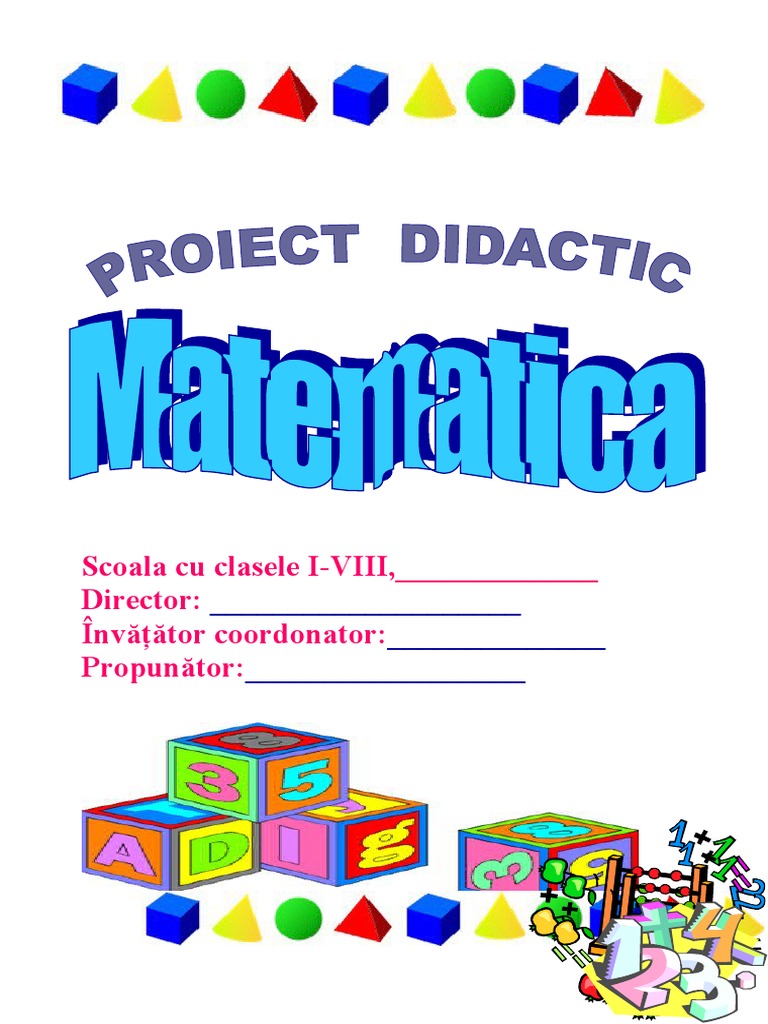Proiect Didactic La Matematica, CL 3 | PDF
