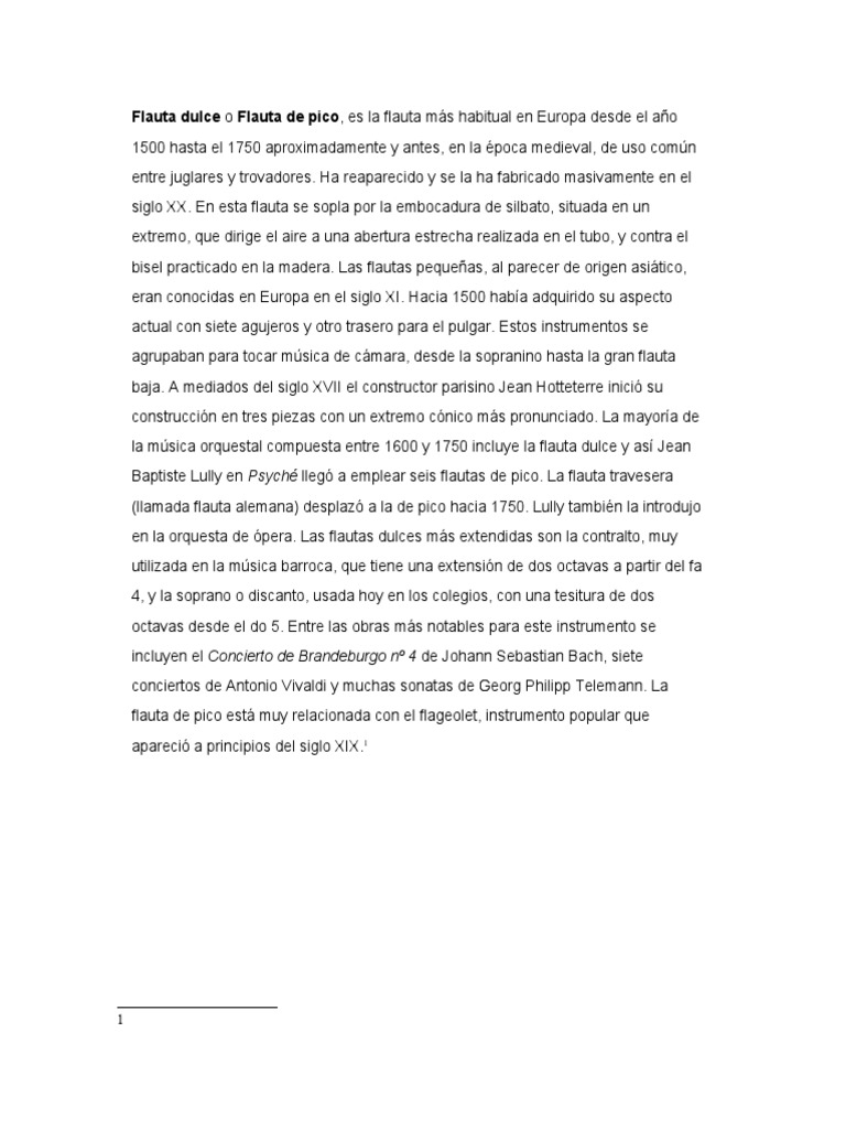 Historia de La Flauta Dulce | PDF