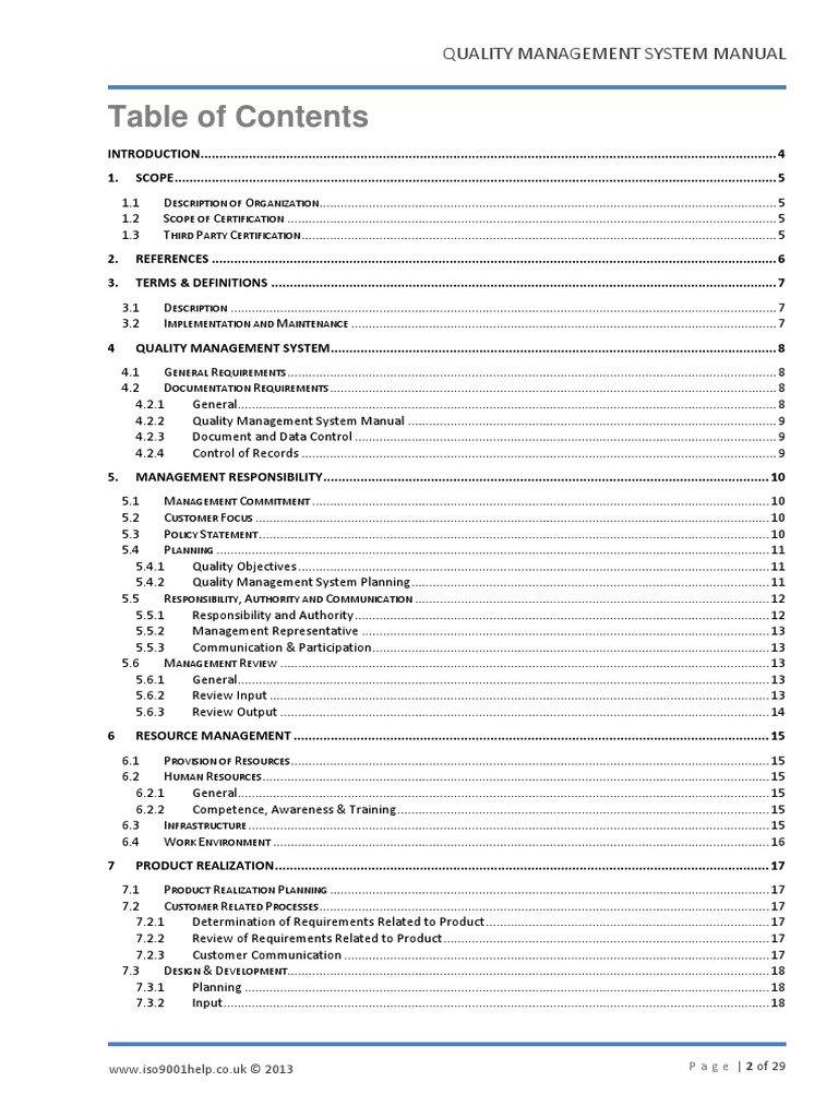 Quality Management System Manual | PDF | Quality Management System ...