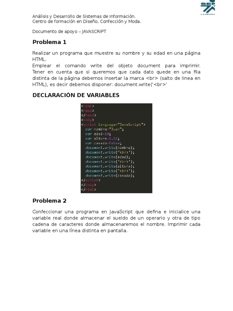 Ejercicios de JavaScript para Principiantes | PDF | Programa de ...