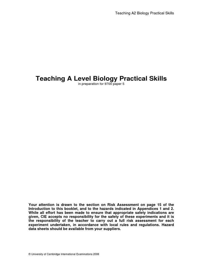 9700 Nos Ps 13 | PDF | Gce Advanced Level (United Kingdom) | Experiment