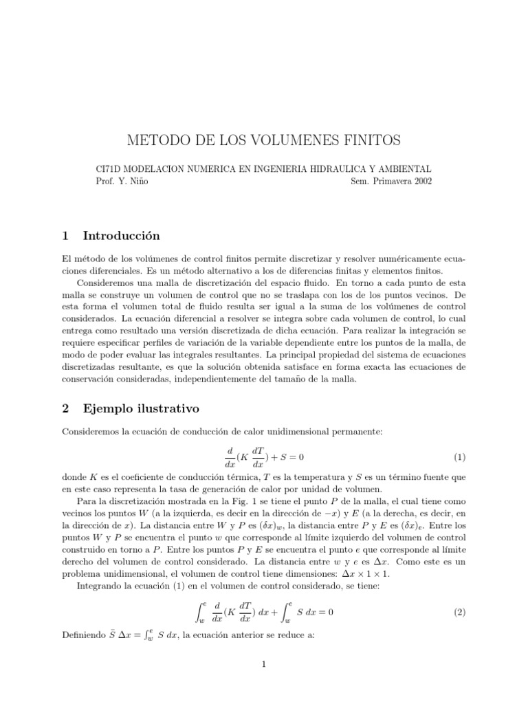 Metodo Volumenes Finitos | PDF | Integral | Análisis matemático
