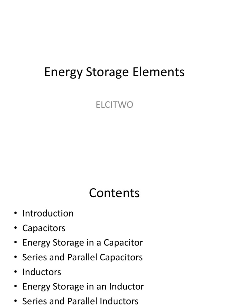 Energy Storage in Capacitors and Inductors | PDF | Capacitor | Inductor