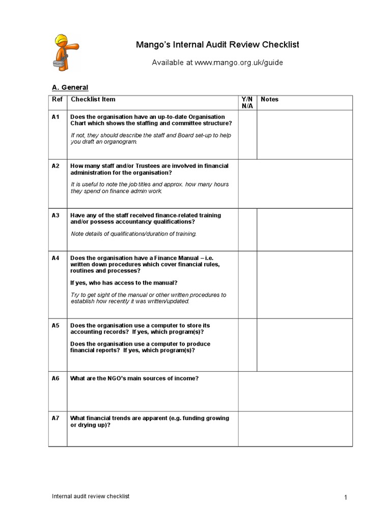G Mango Internal Audit Review Checklist | PDF | Business