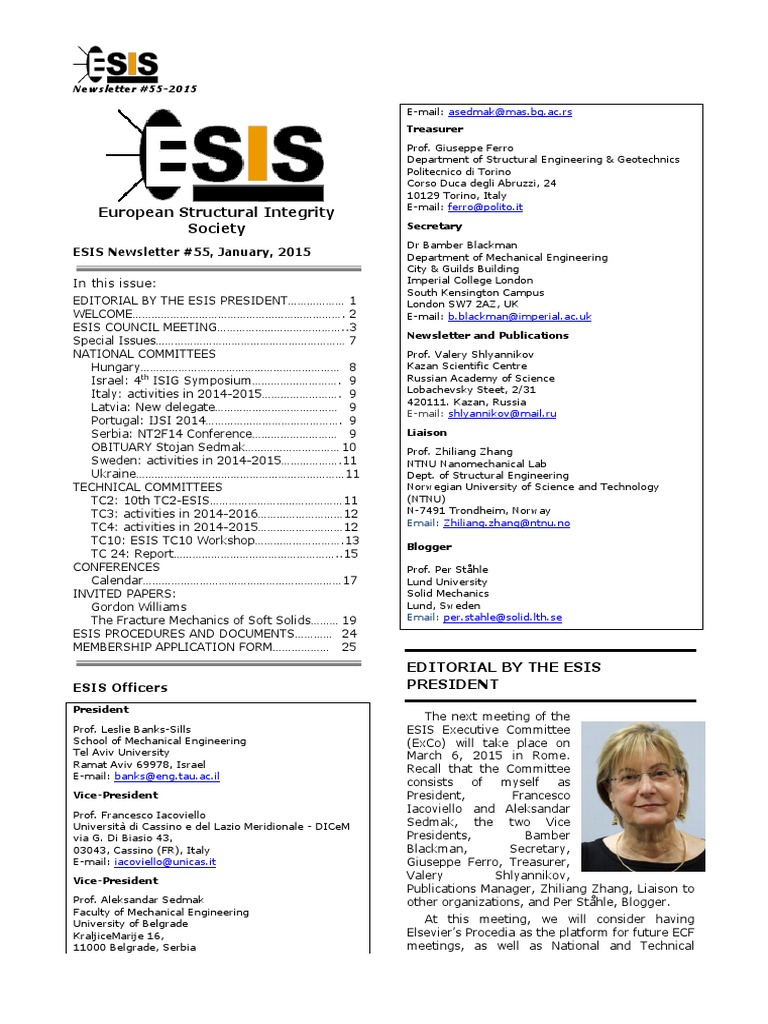 ESIS Newsletter55 | PDF | Fatigue (Material) | Fracture