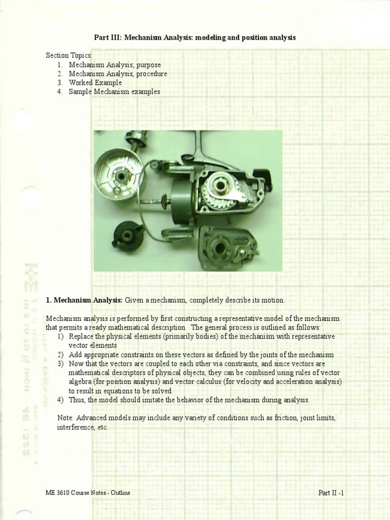 Part III: Mechanism Analysis: Modeling and Position Analysis | Download Free PDF | Equations ...