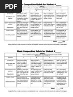 Rubrics For Musical Play | PDF