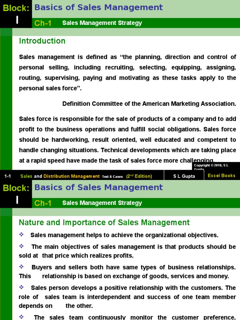 Ch-01 (Sales Management Strategy) | PDF | Sales | Retail