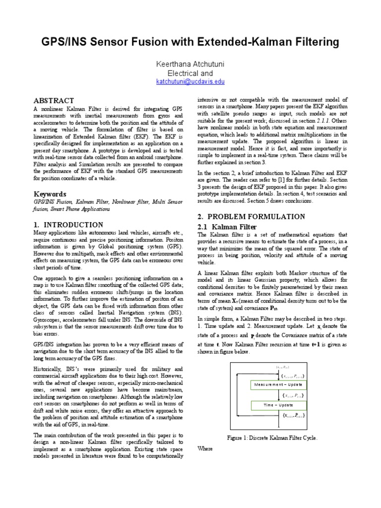 Sensor Fusion | PDF | Kalman Filter | Inertial Navigation System