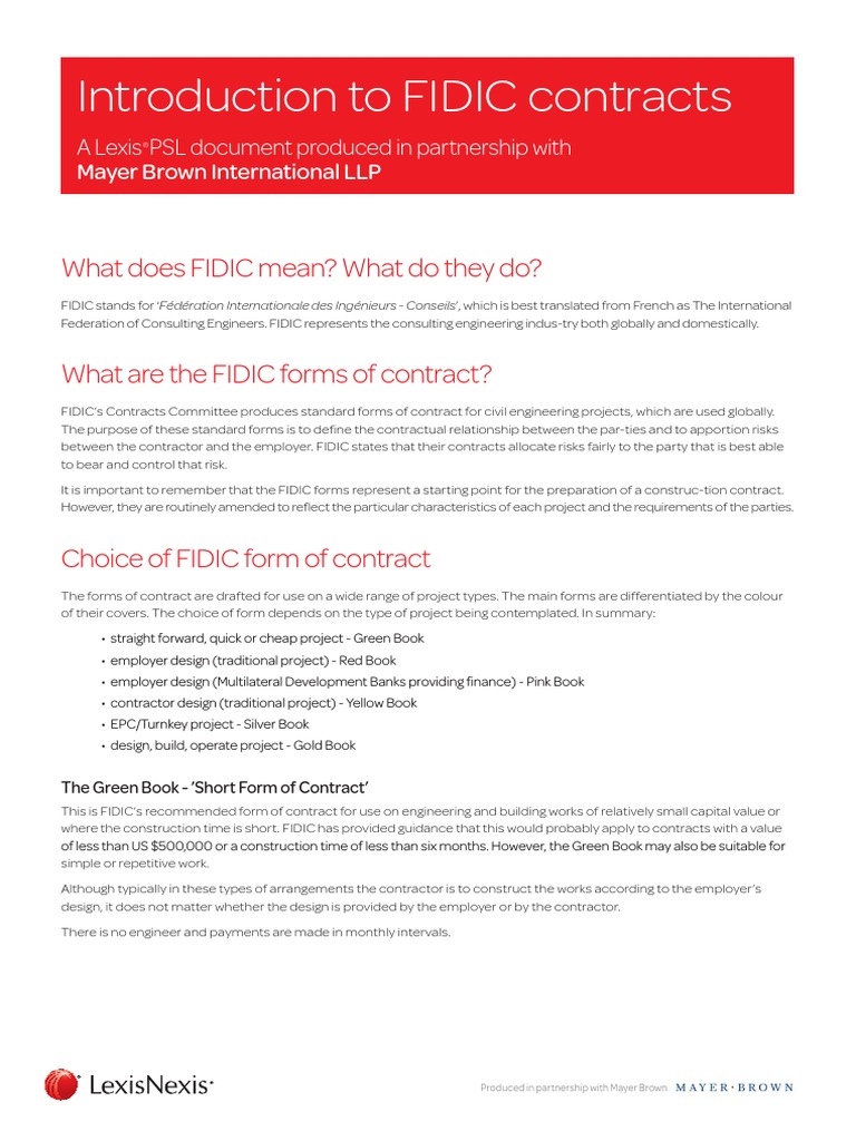 Fidic Intro | PDF | Business | Finance & Money Management
