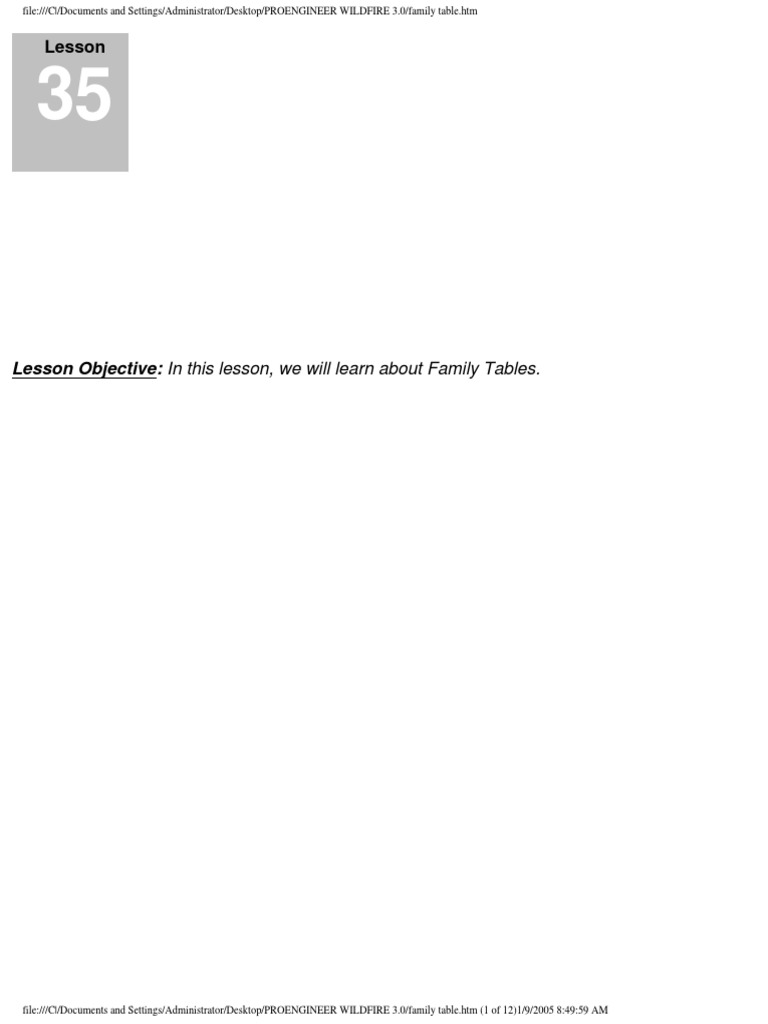 Lesson 35 - Family Tables | PDF | Icon (Computing) | System Software