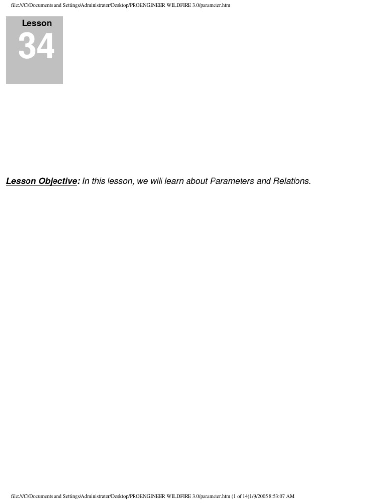 Lesson 34 - Parameters & Relations | PDF | Icon (Computing) | Software