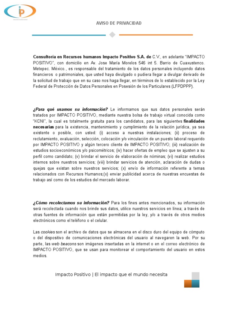 Aviso de Privacidad | PDF | Cookie HTTP | Internet