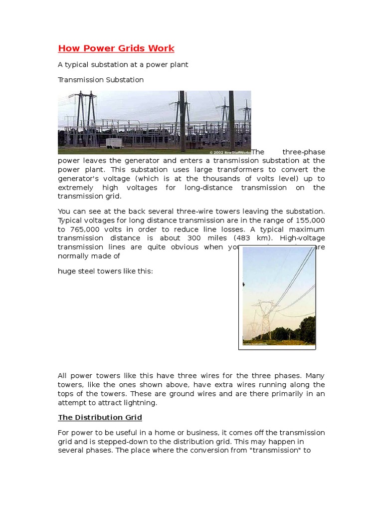 How Power Grids Work | PDF | Electric Power Distribution | Electrical ...