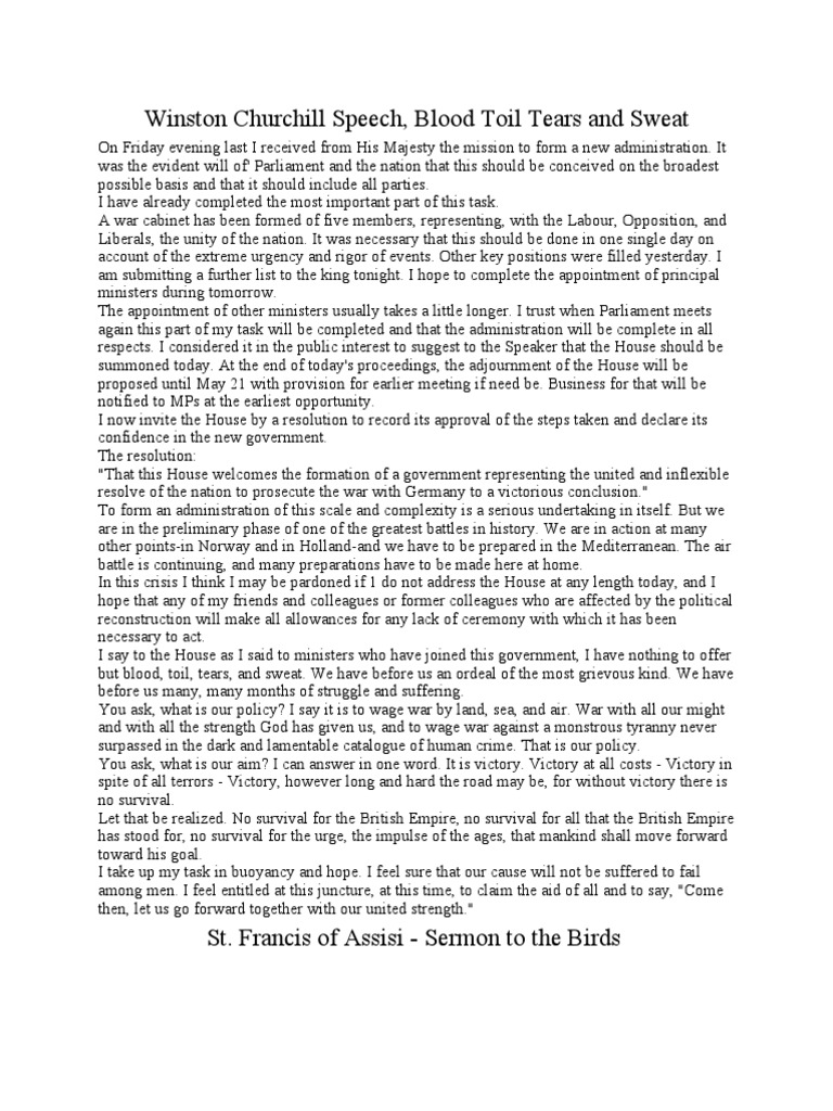 Winston Churchill Speech | PDF