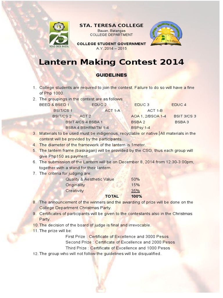 Lantern Making Contest | PDF