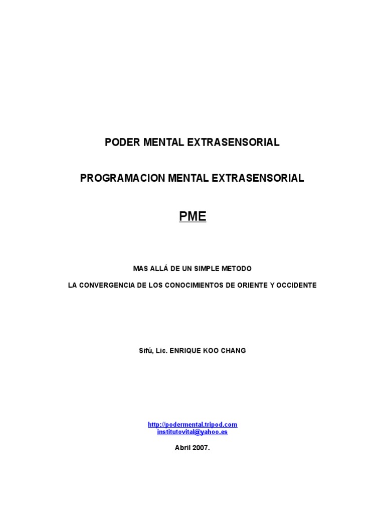 Poder Mental Extrasensorial PME | PDF