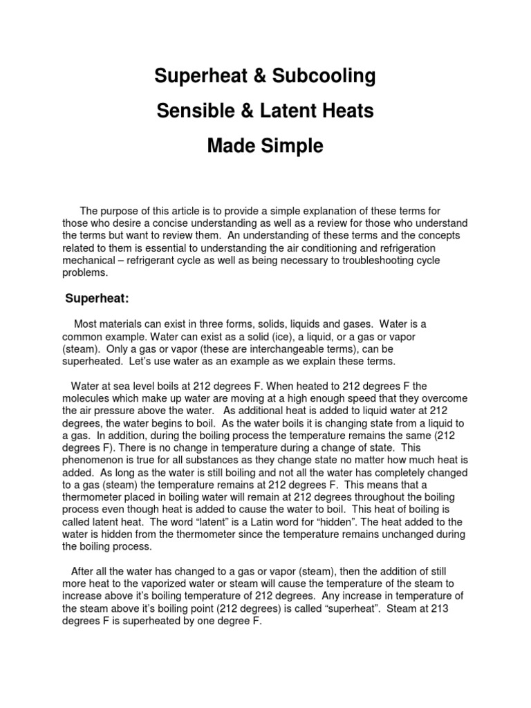 Superheat and subcooling made easy.pdf | Boiling | Air Conditioning