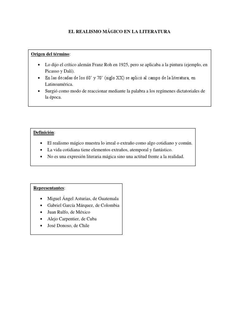 El Realismo Mágico en La Literatura y El Cine | Descargar gratis PDF ...