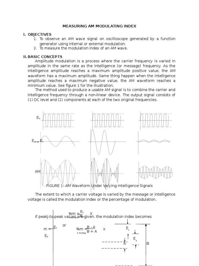 Measuring Am Modulation Index | Download Free PDF | Amplitude | Modulation