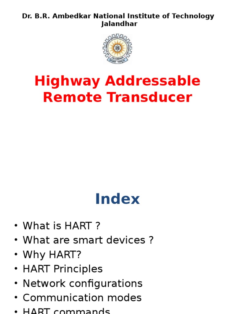 Highway Addressable Remote Transducer | PDF