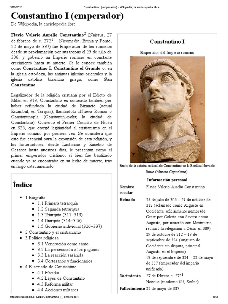 Constantino I (Emperador) - Wikipedia, La Enciclopedia Libre ...