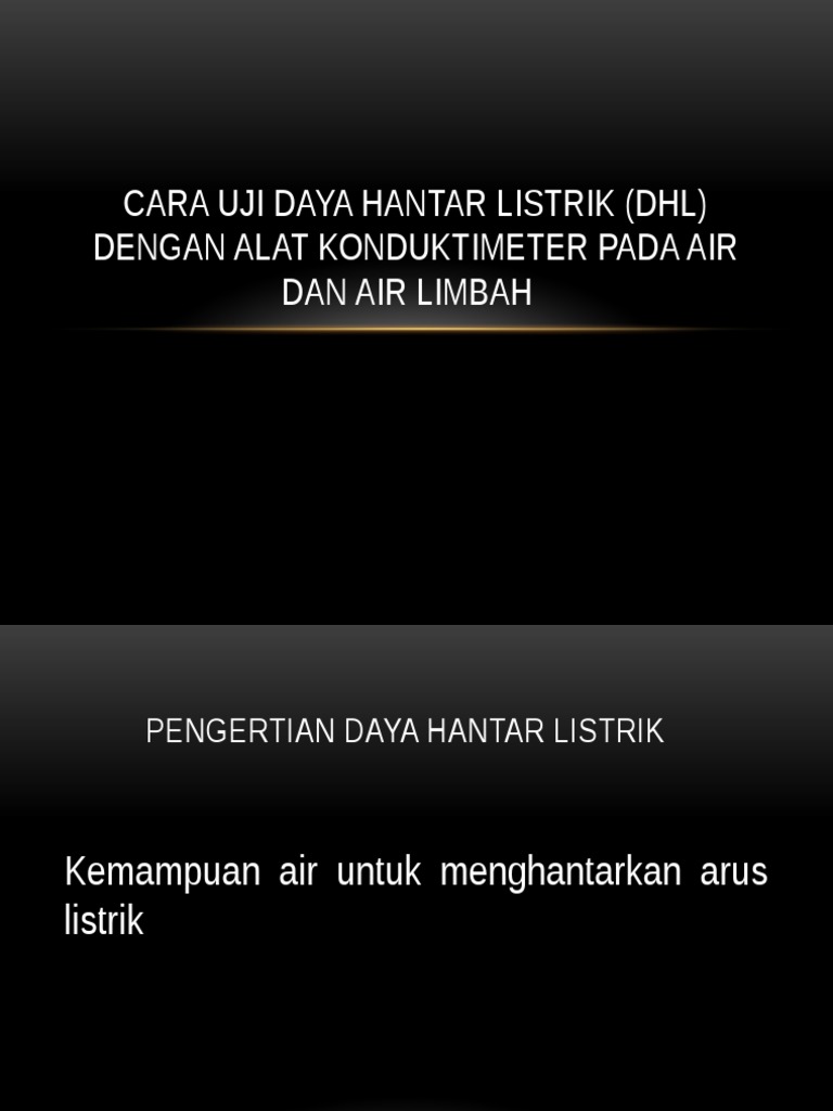 Cara Uji Daya Hantar Listrik (DHL) | PDF