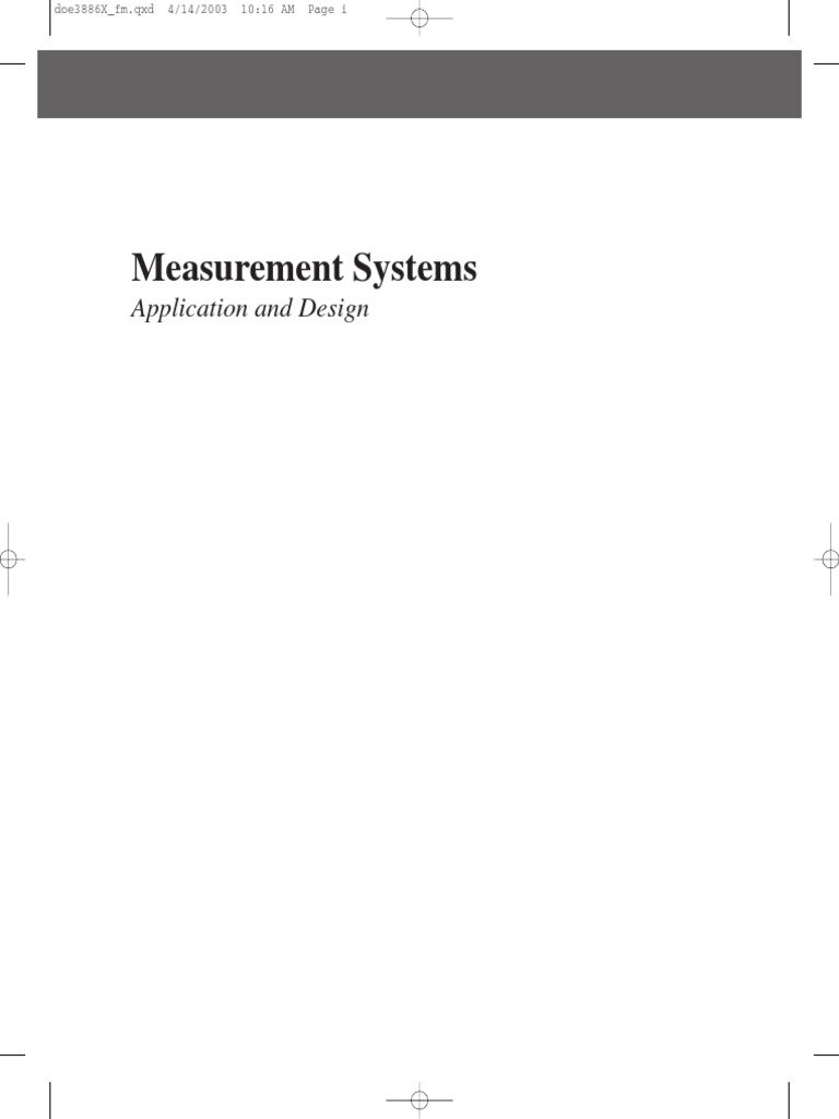 Measurement Systems by Doeblin E | PDF | Flow Measurement | Accelerometer