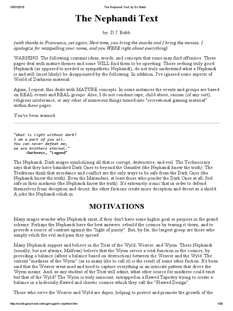 The Dark Philosophy of the Nephandi | PDF | Religion And Belief