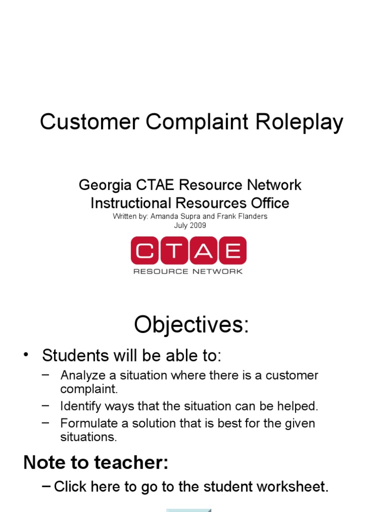 Customer Complaint Roleplay Scenarios | PDF | Career & Growth