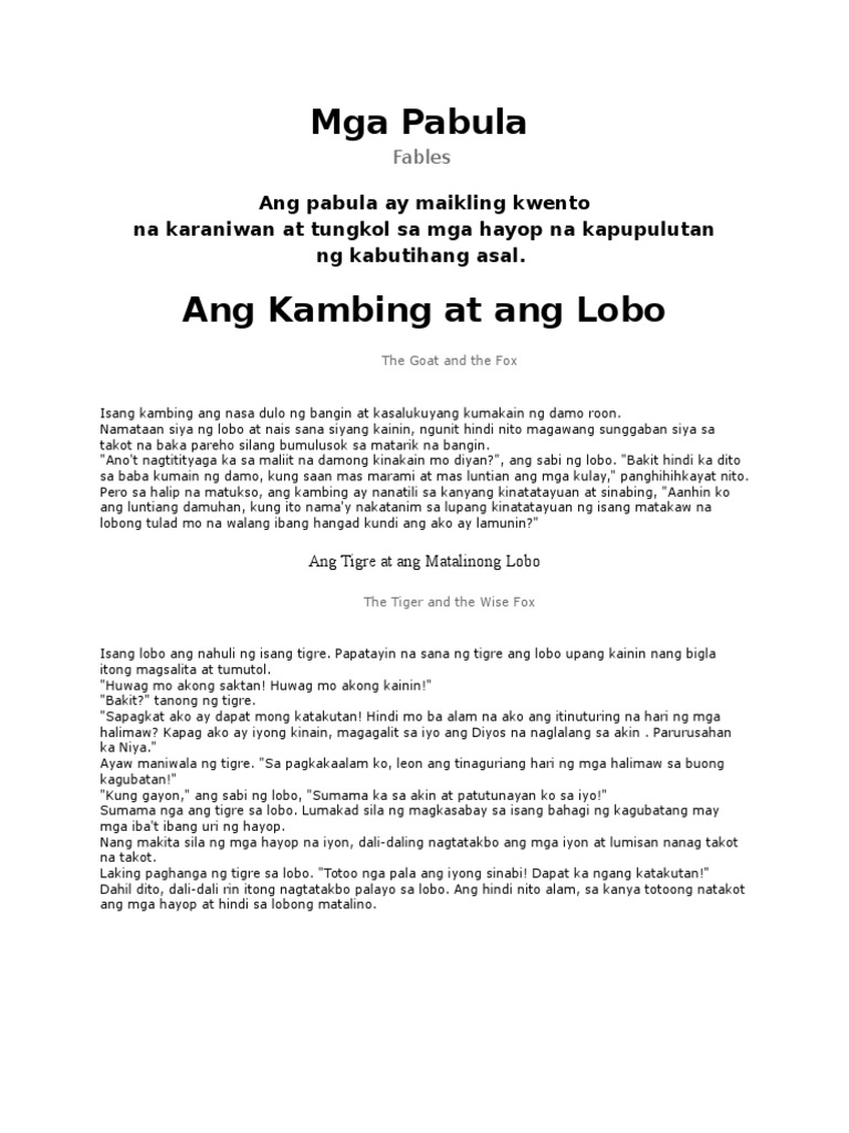 Mga Pabula | PDF