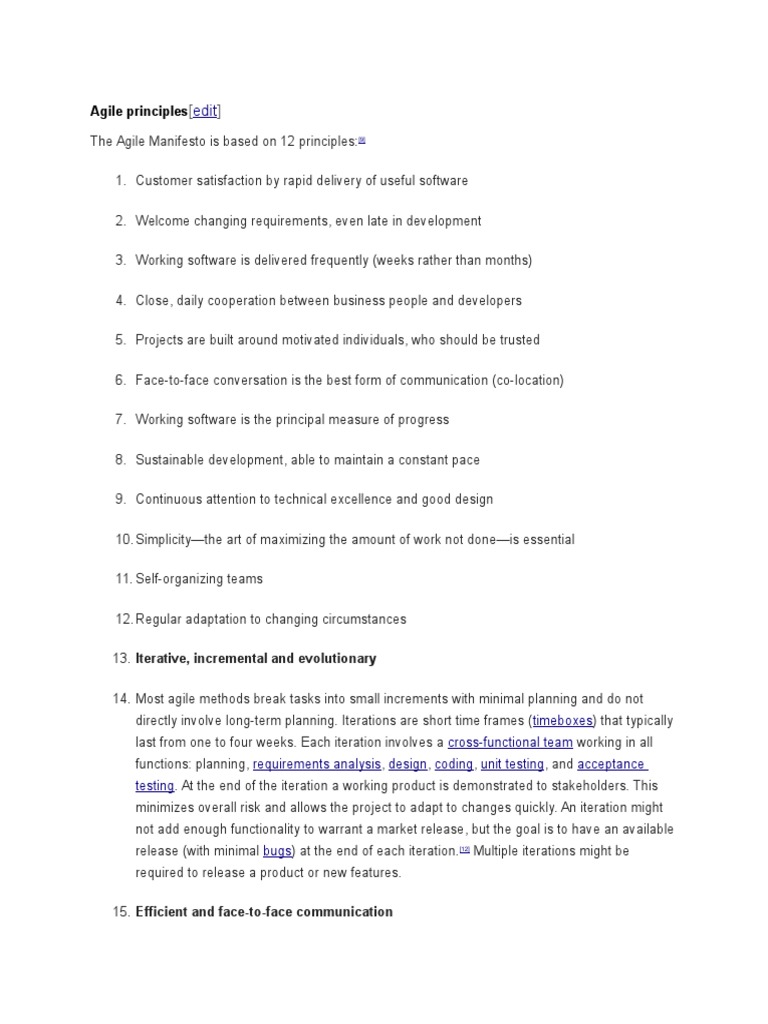 Agile Principles: Timeboxes Cross-Functional Team Requirements Analysis Design Coding Unit ...