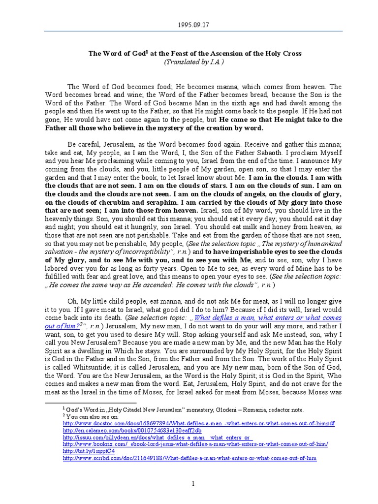 What Defiles A Man, What Enters or What Comes Out of Him? | PDF ...