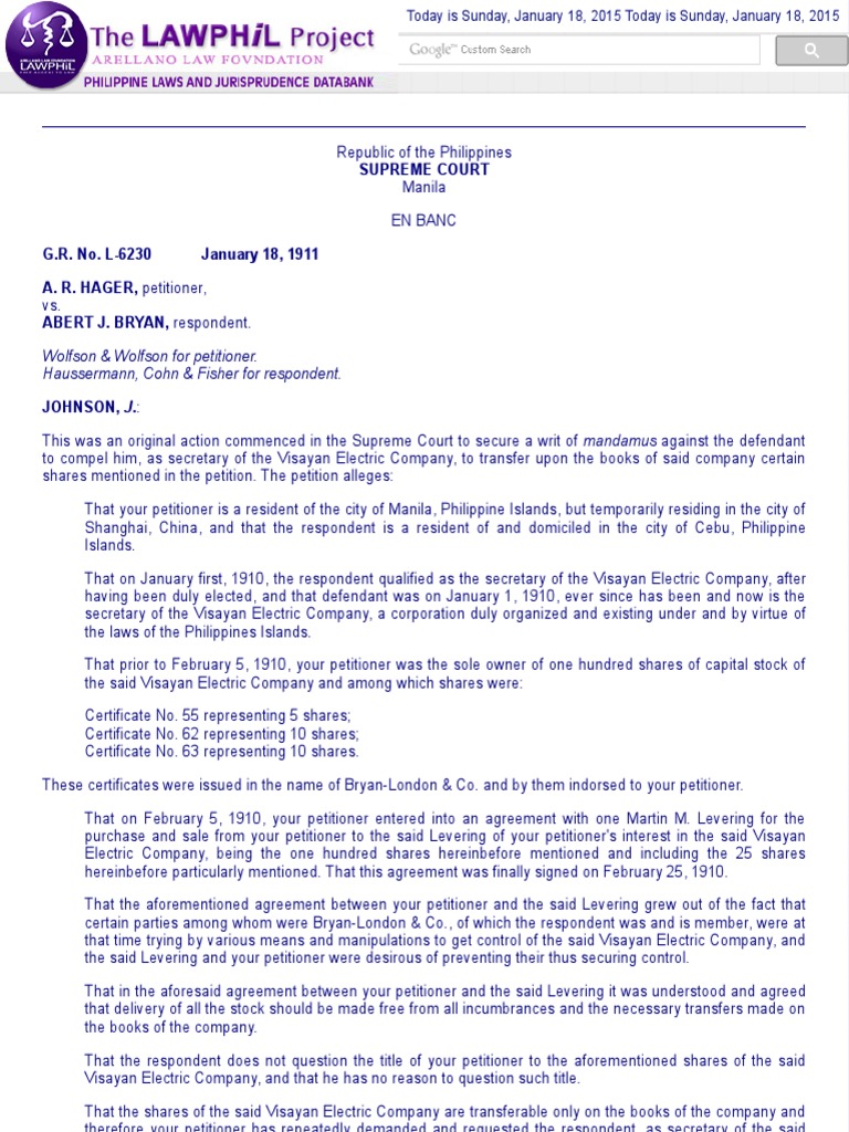 Hager Vs Bryan | PDF | Mandamus | Writ