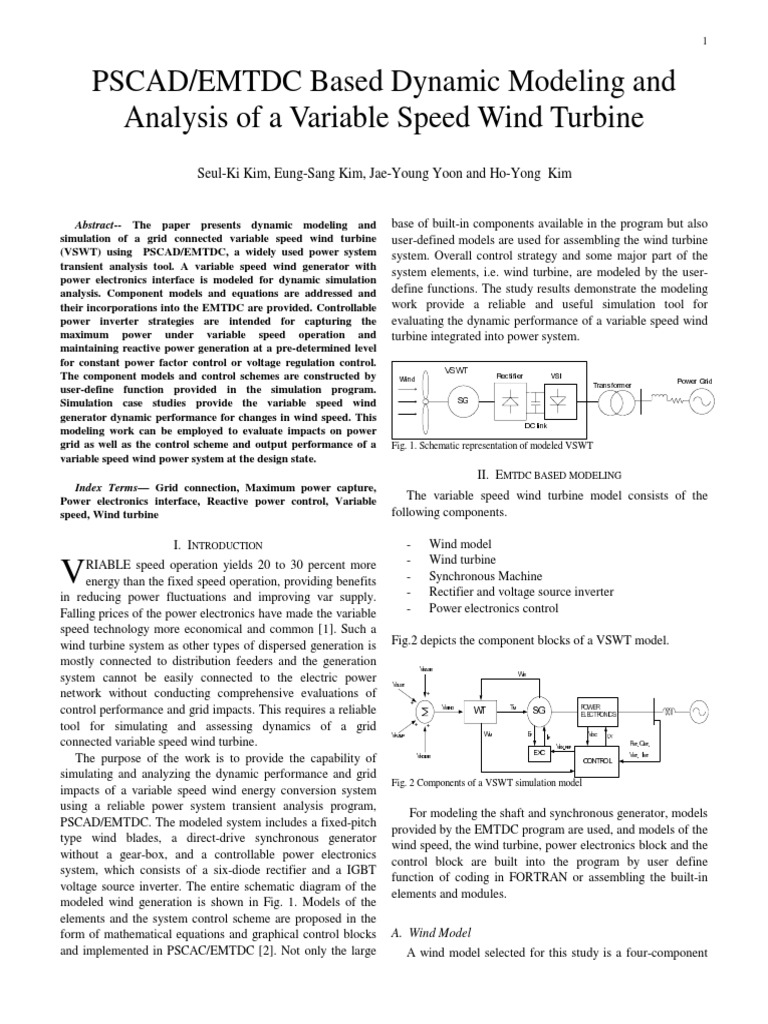PSCAD Modeling of Variable Speed Wind Turbine | PDF | Power Electronics ...