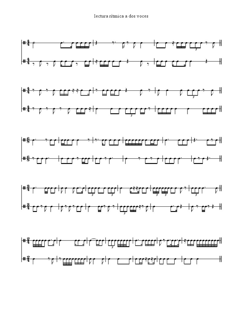 (Ejercicios Ritmicos A 2 Voces | PDF