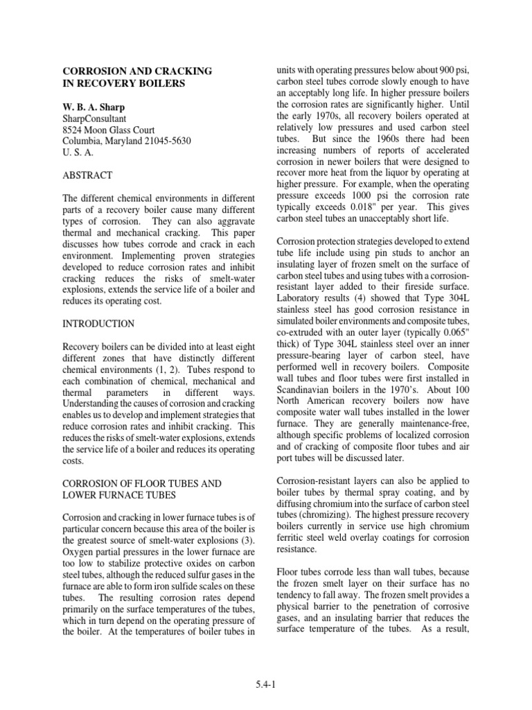 Corrosion and Cracking in Recovery Boiler Tubes: Understanding the ...