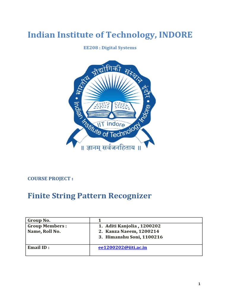 Finite String Pattern Recogniser Download Free Pdf Electronics