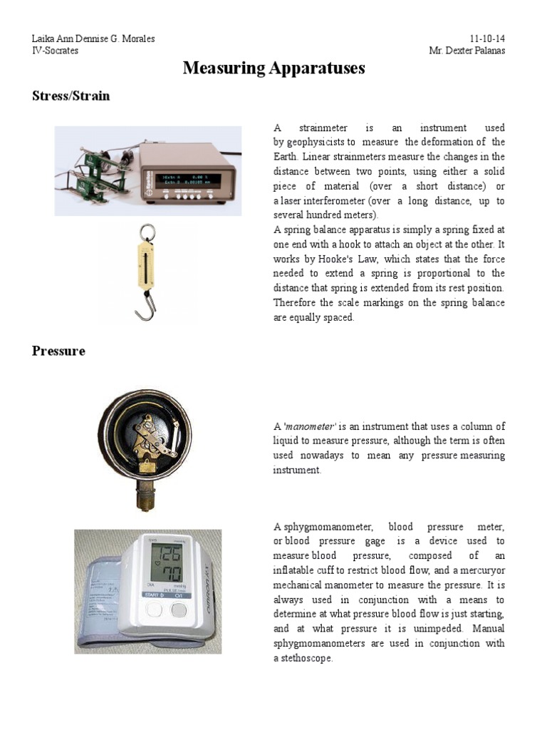 Measuring Apparatuses: Stress/Strain | PDF | Physical Sciences | Physics