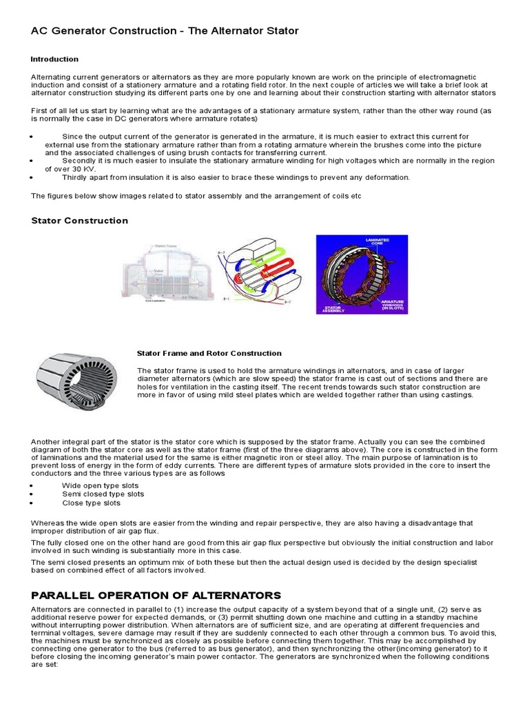 AC Generator Construction | Download Free PDF | Electric Generator ...