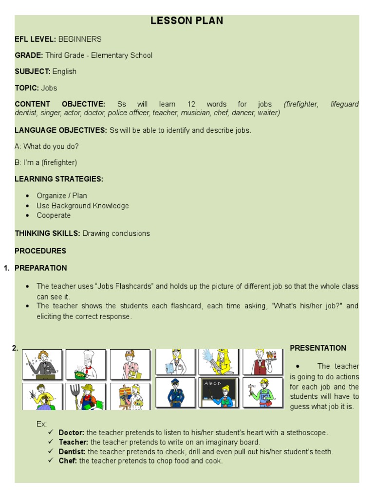 Jobs for Young English Learners | PDF | Language Arts & Discipline