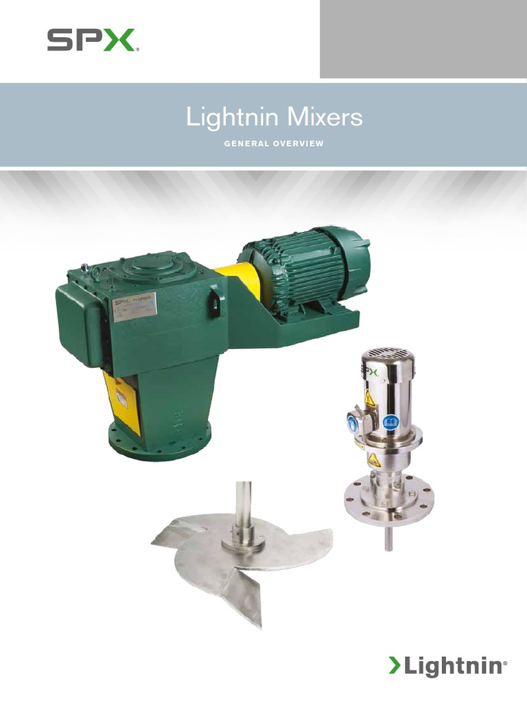 LIGHTNIN Top Entry Mixers Agitadores Impellers | PDF | Computational ...