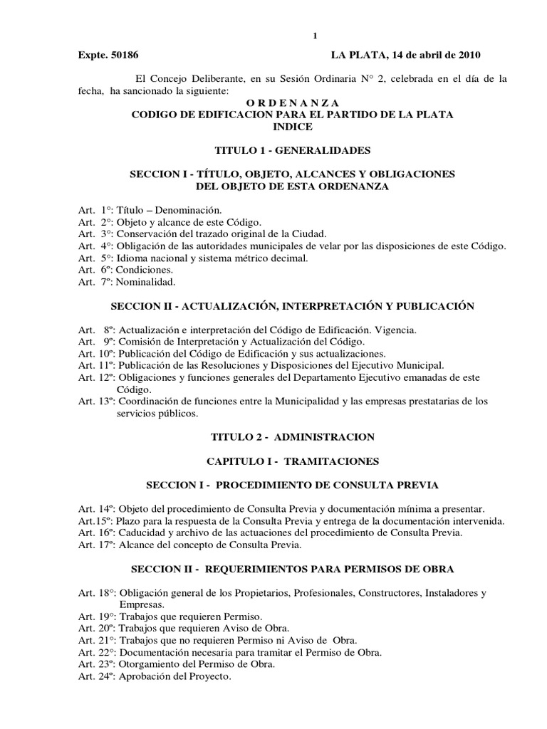 Codigo de Edificacion Ordenanza 10681 | PDF