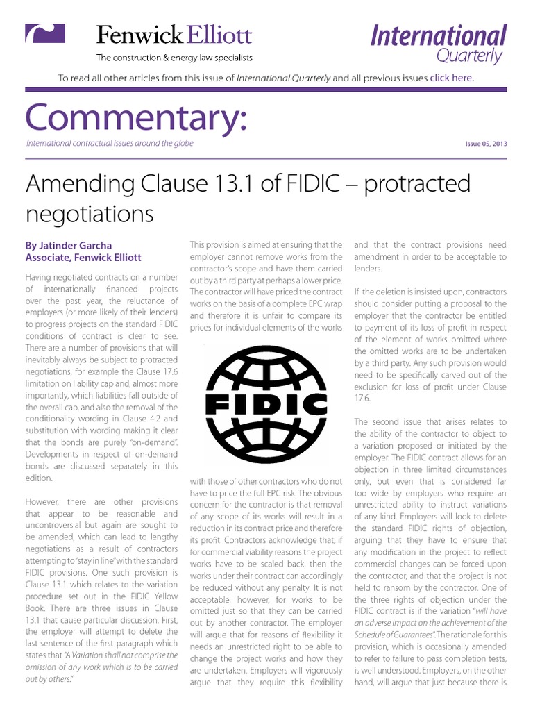 clause_13.1_fidic | Civil Law (Legal System) | Government