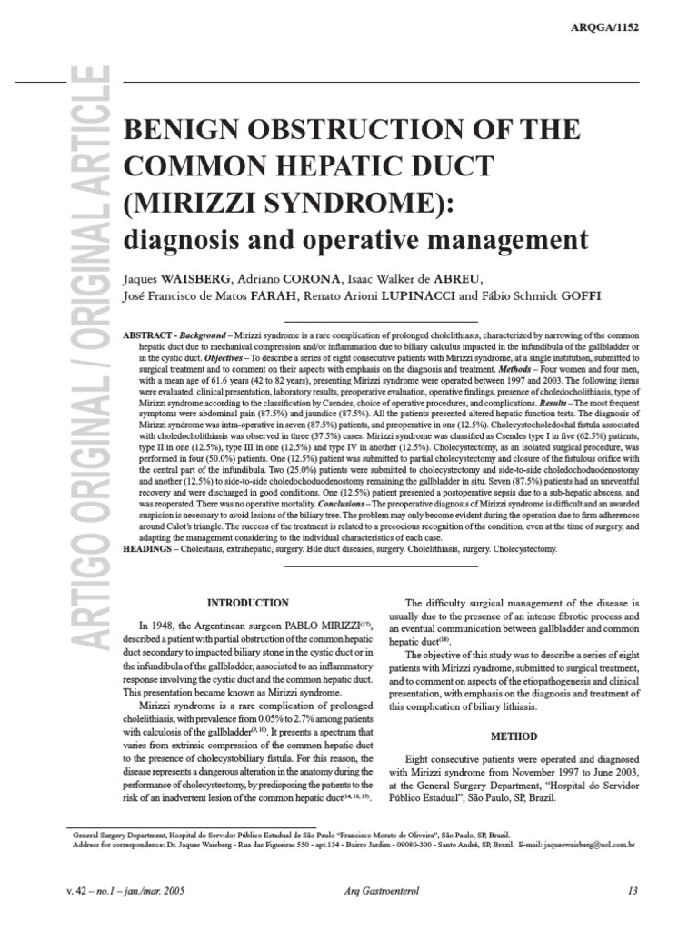 Mirizzi Syndrome | PDF | Clinical Medicine | Organ (Anatomy)