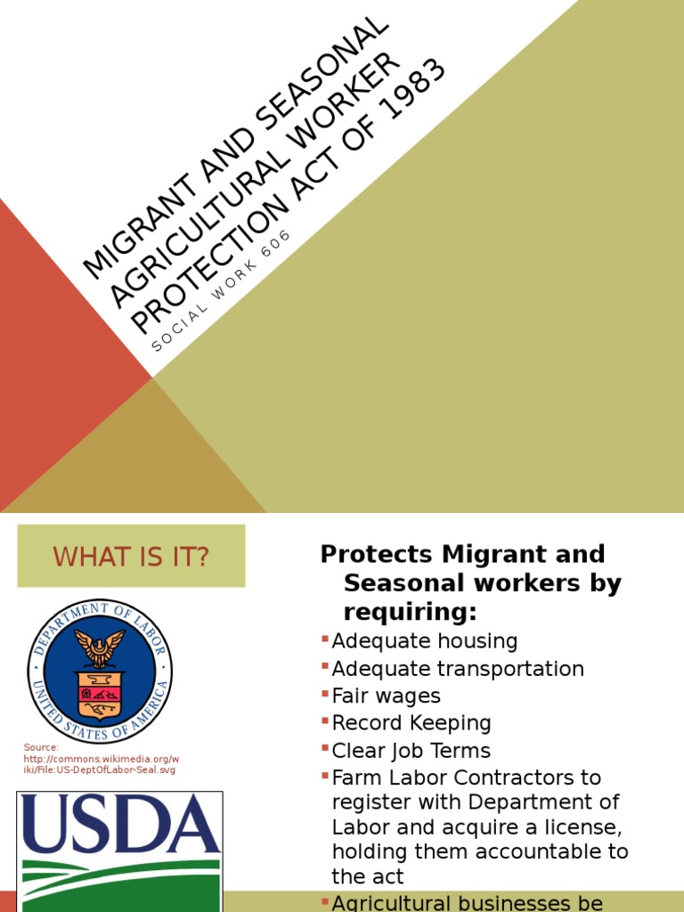 Gilliland - Class Presentation Mspa 1983 | PDF | Farmworker | Migrant Worker