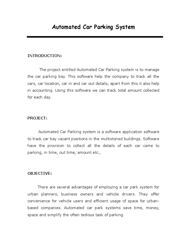 Automated Car Parking System Software | PDF | Oracle Database ...